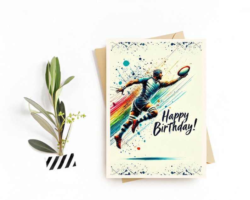 Rugby Birthday Card Happy Birthday Rugby Card Sport-themed Gift ...