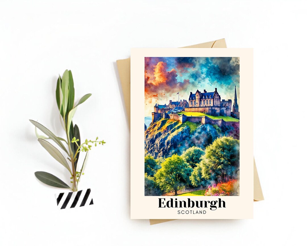 Edinburgh, Scotland Travel Card, HD Wall Art – Edinburgh Castle Print ...