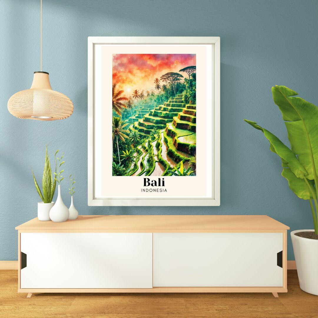 Bali Rice Terraces Print, Tegalalang, Indonesia Travel Art (digital ...
