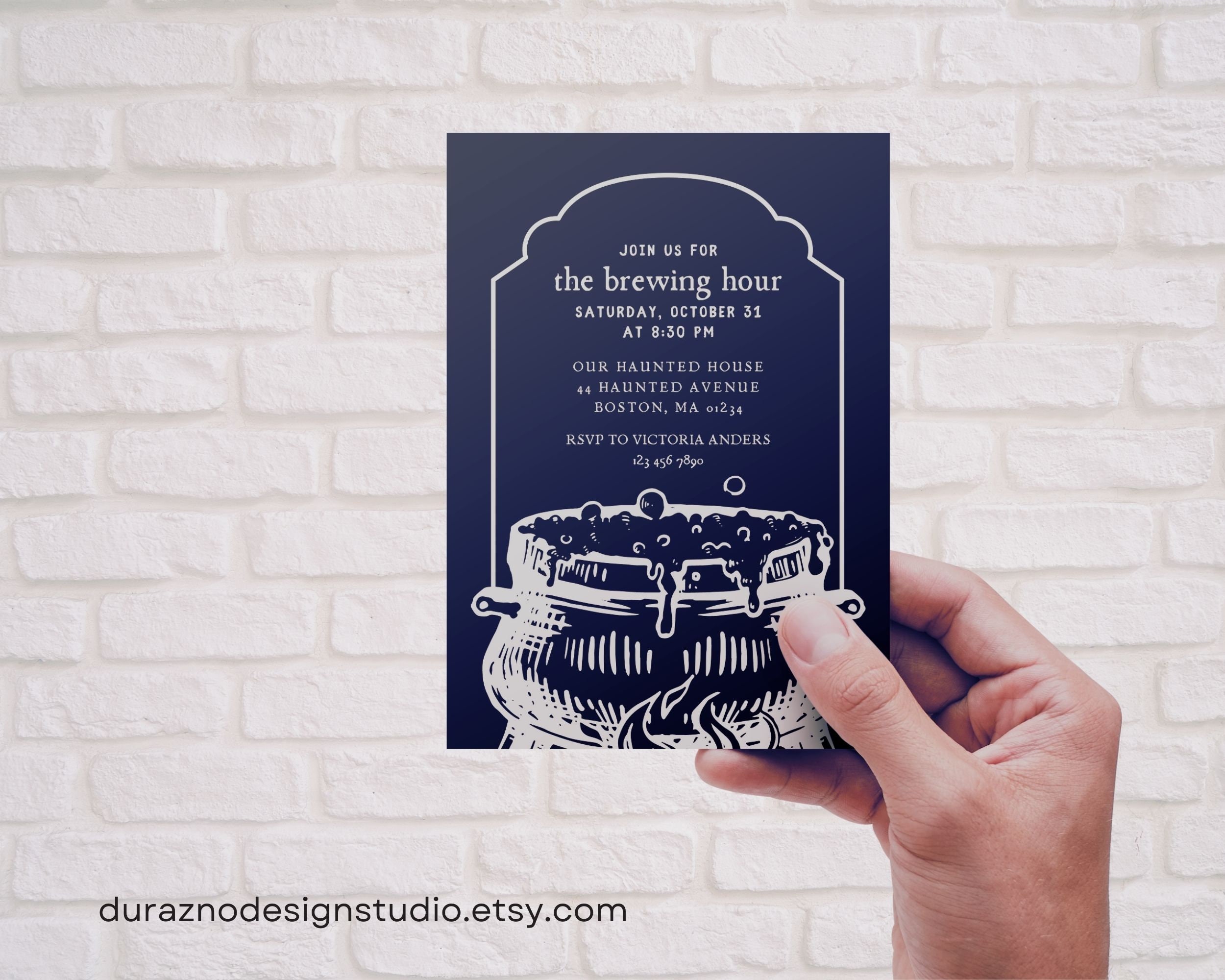 Bold Halloween Party Invitation Template, Editable Cauldron Costume ...