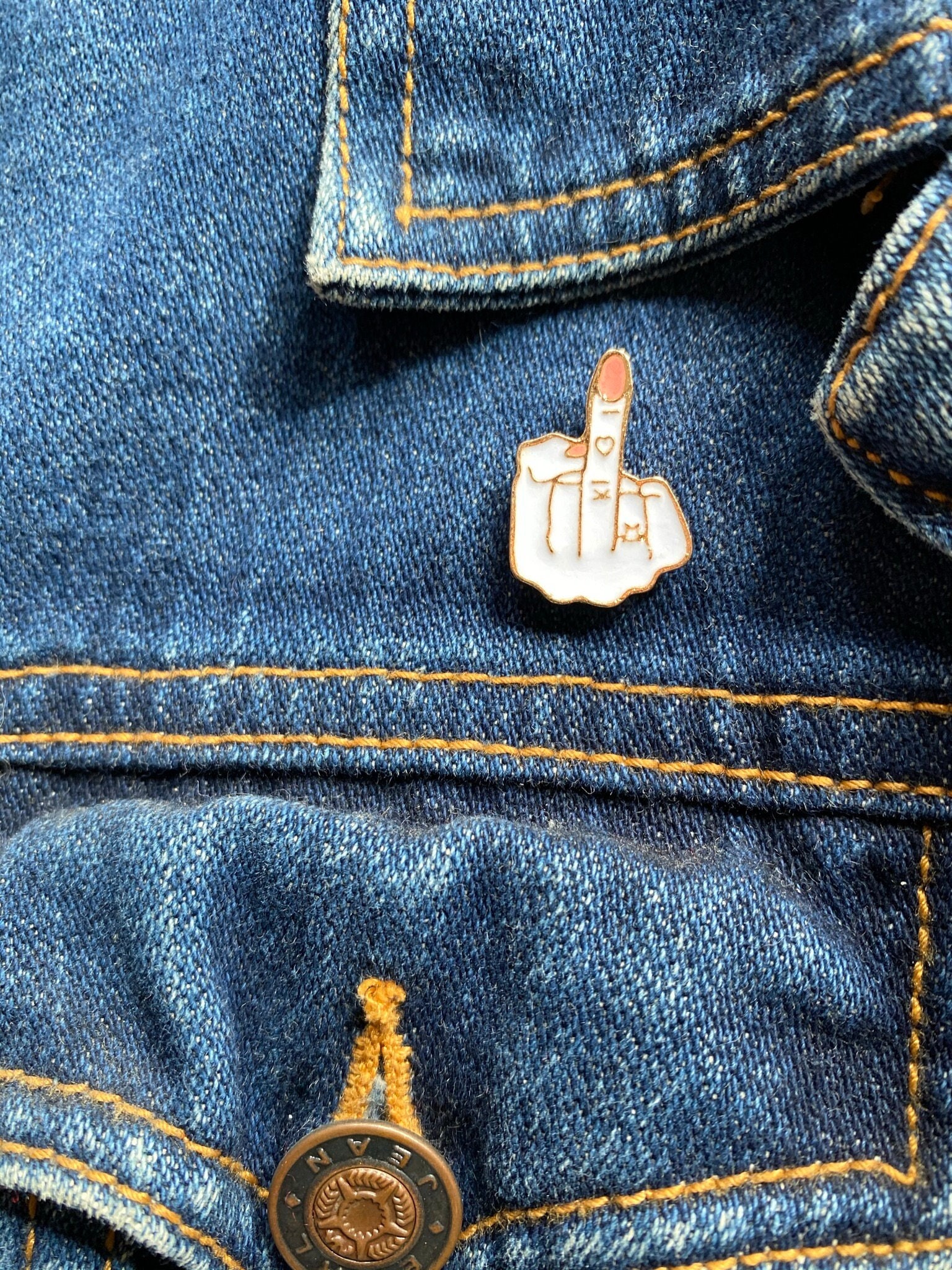Fuck You Pin Middle Finger Lapel Backpack Pin Etsy