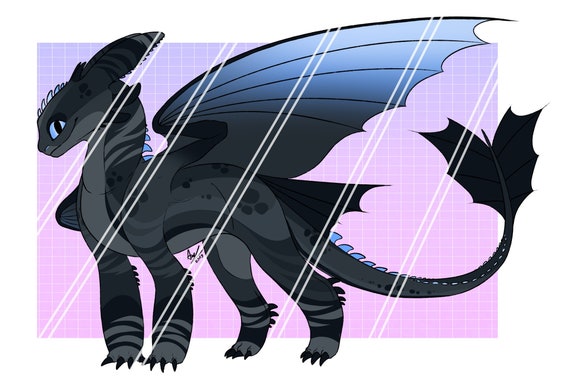 Night Fury Dragon Adopt Httyd Adoptable Fursona Character - Etsy