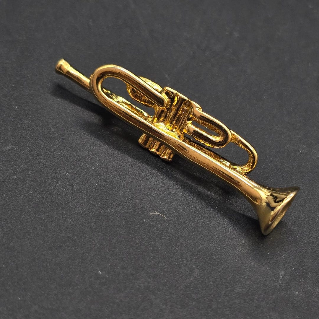 Trumpet Pin Gold Tone Musical Instrument Horn Music Lover Band Gift - Etsy