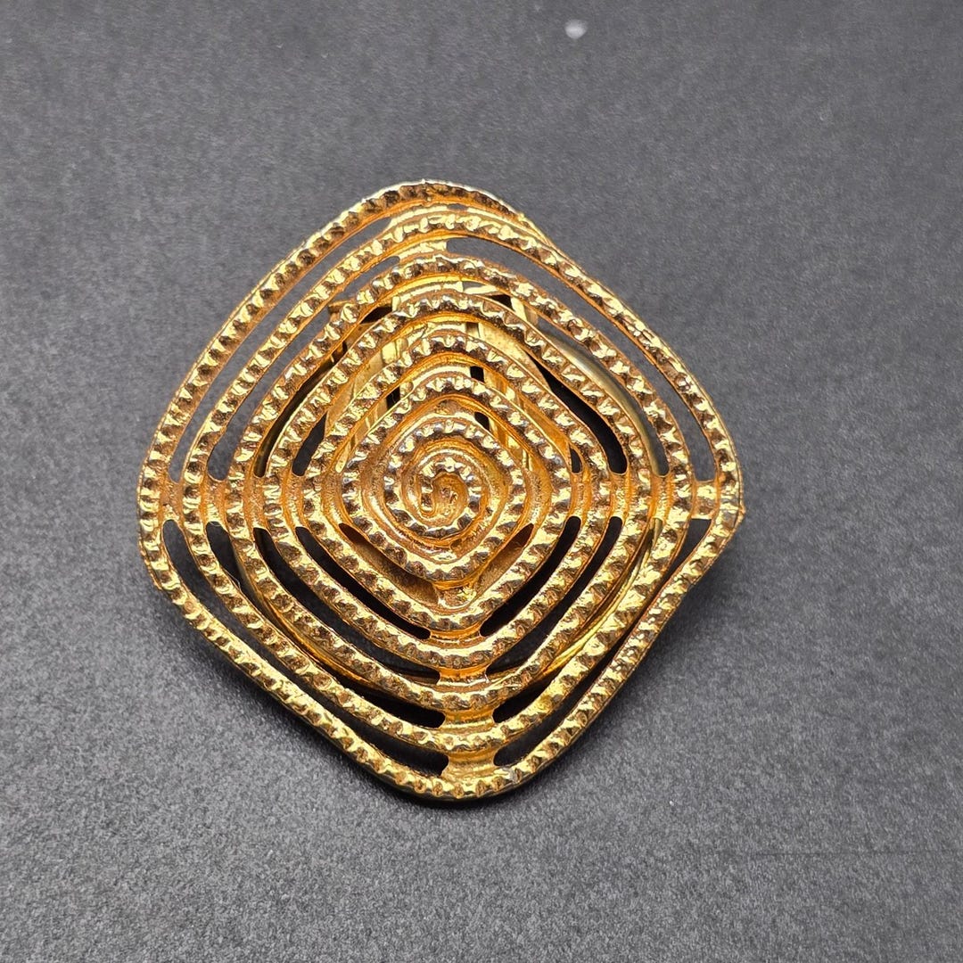 Vintage Swirled Gold Tone Dress Clip Scarf Clip Geometric Women's Accessory - Etsy