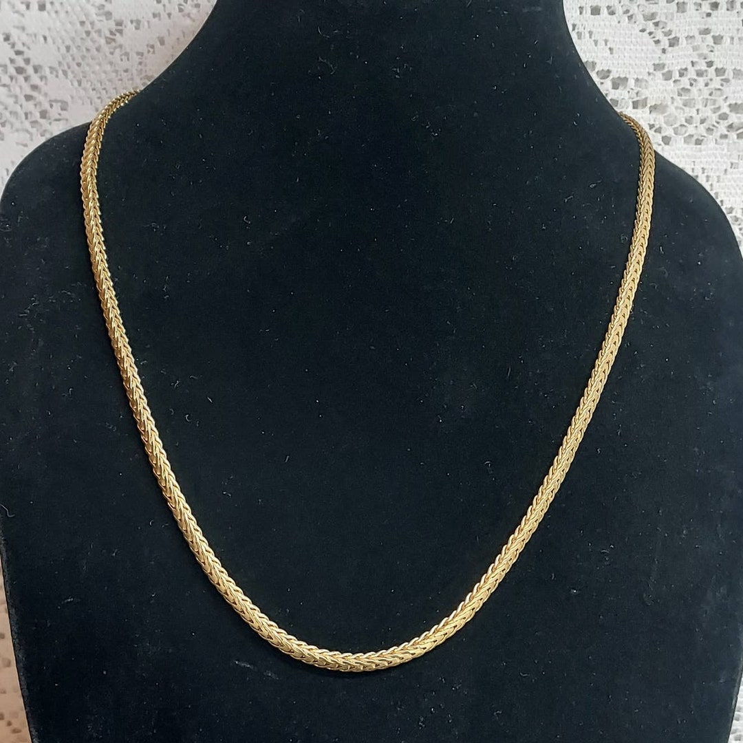 Vintage Monet Gold Tone Cobra Link Chain Necklace Costume Jewelry - Etsy
