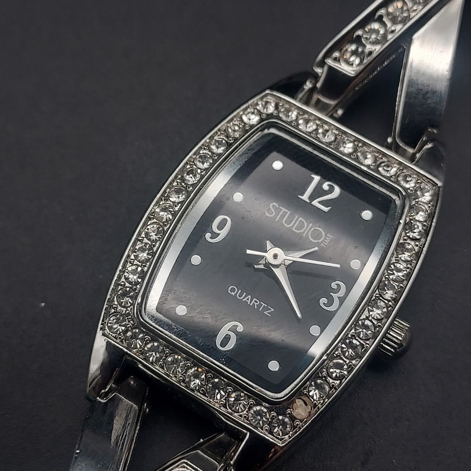 Studio Time Womens Wrist Watch Silver Tone Rhinestone WORKS - Etsy