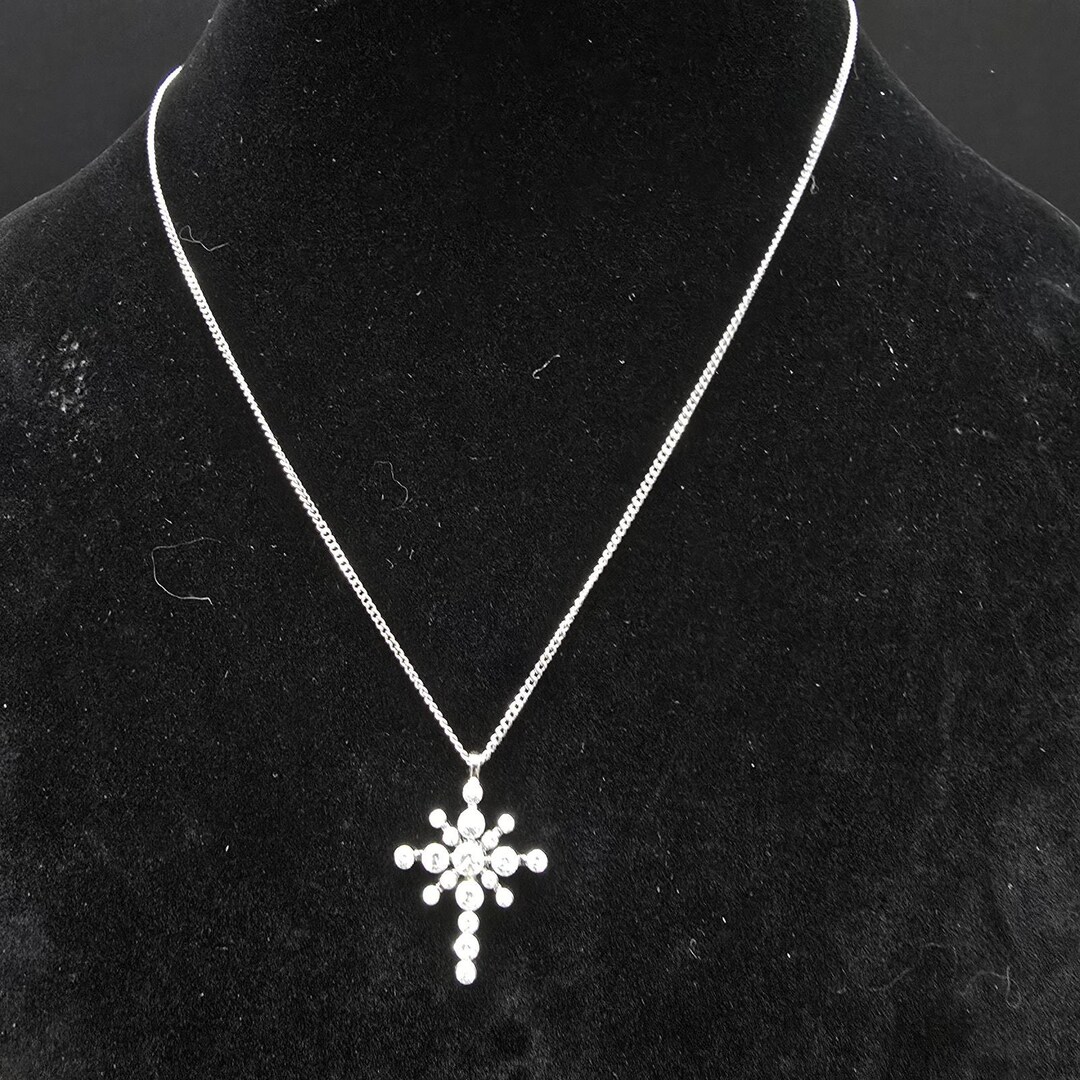 JBK Jackie Kennedy Rhinestone Cross Necklace Starburst Snowflake ...