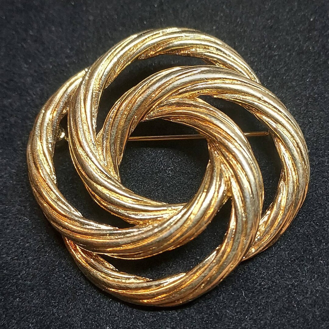 Vintage Monet Gold Tone Triple Circle Brooch Costume Jewelry - Etsy