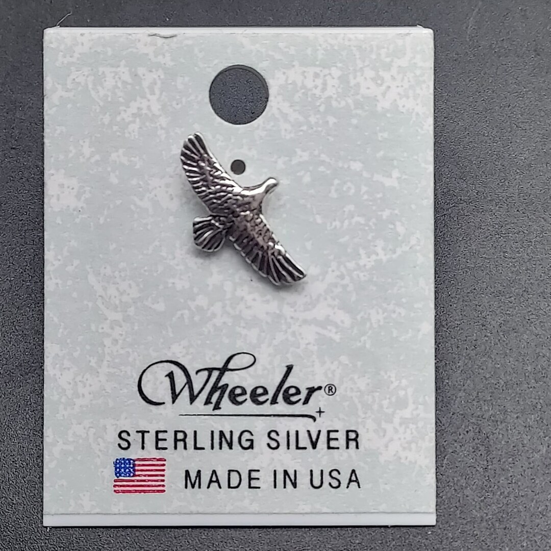 Sterling Silver Eagle Pin Wheeler Made in USA Patriotic Flying Bird ...