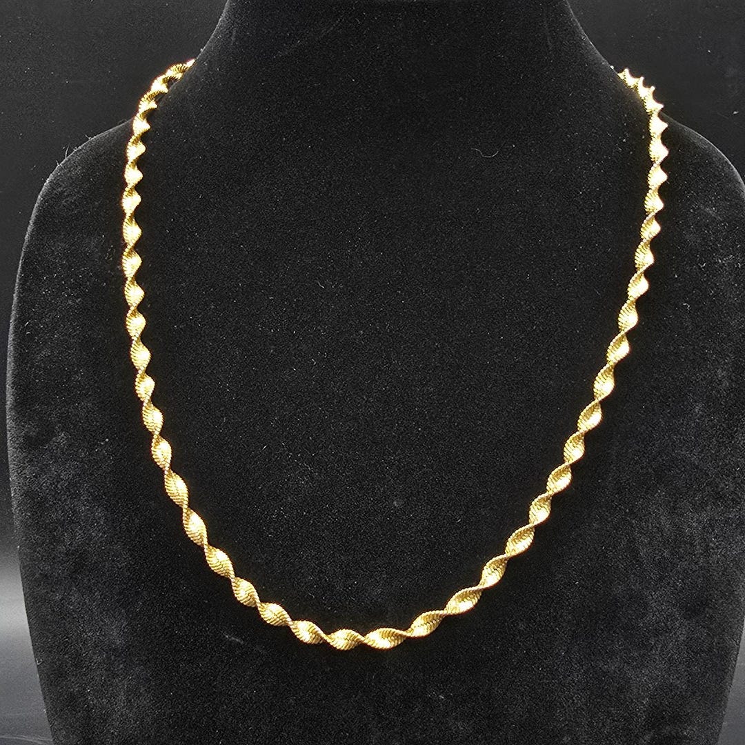 Napier Gold Tone Twisted Chain Necklace Vintage Costume Jewelry - Etsy