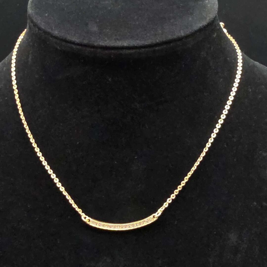 Lia Sophia Raise the Bar Necklace Gold Tone Rhinestones Retired - Etsy