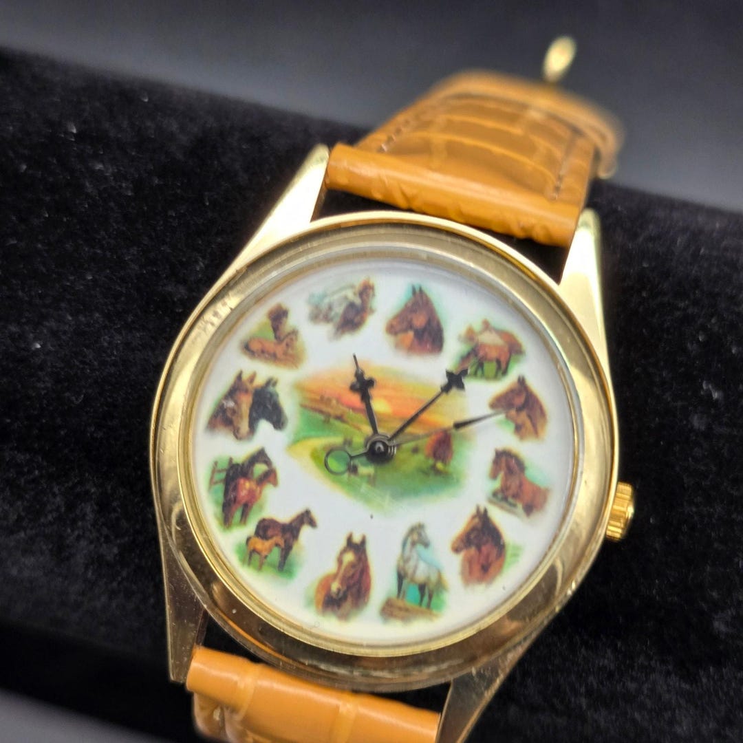 Ruane Manning Horse Watch Brown Gold Tone WORKS Horse Riding - Etsy