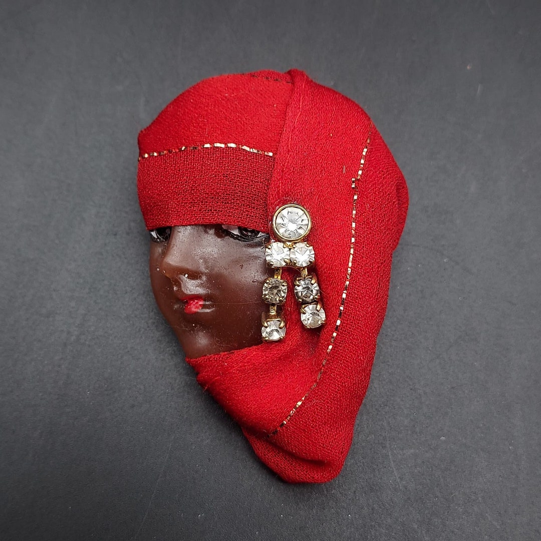 Lady Face Head Brooch Artisan Handcrafted Linda Rosshirt - Etsy