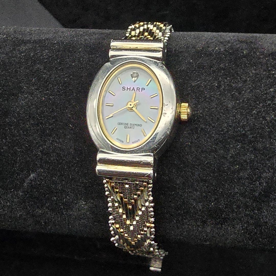 Ladies Sharpe Watch Quartz Silver Tone Gold Tone Link WORKS - Etsy
