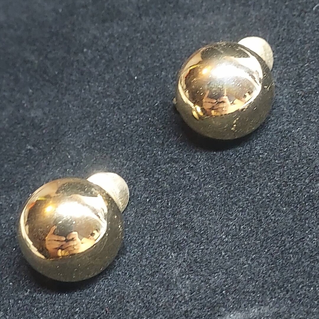 Vintage Monet Gold Tone Button Clip on Earrings Costume Jewelry - Etsy