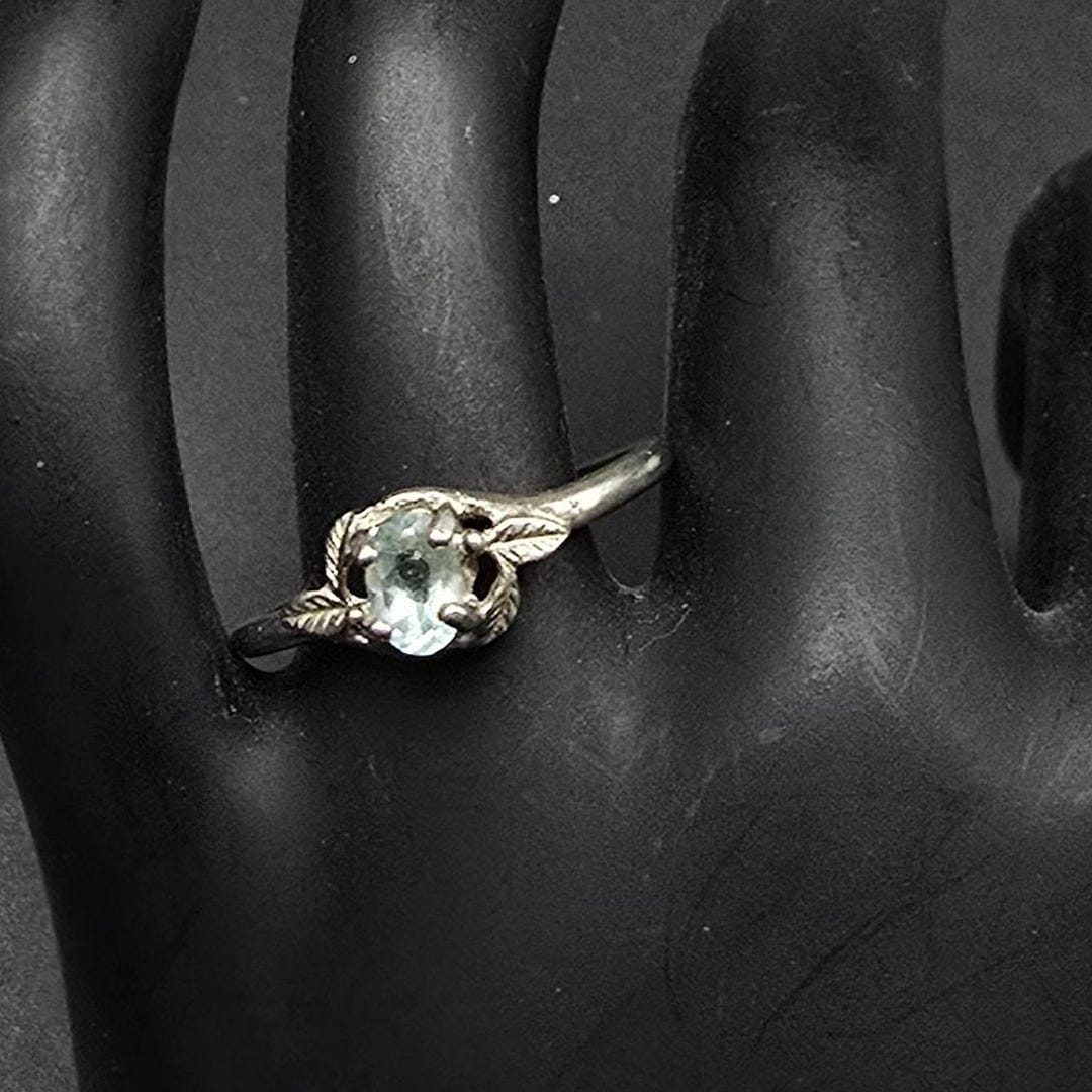 Avon Sterling Silver Blue Topaz Ring Size 8.5 925 Vintage - Etsy