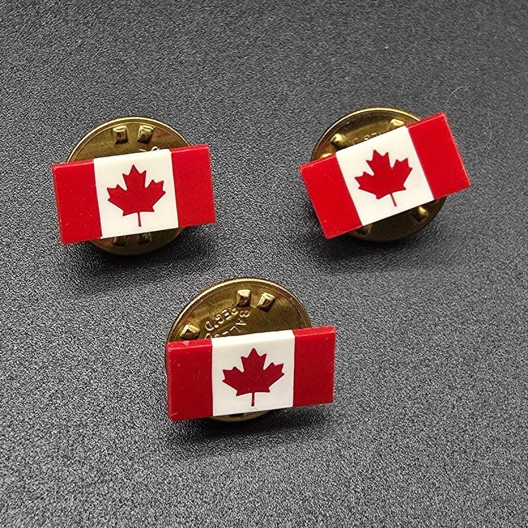 Canadian Flag Hat Pin Set of 3 Red White Maple Leaf Lapel Pin Ballou - Etsy