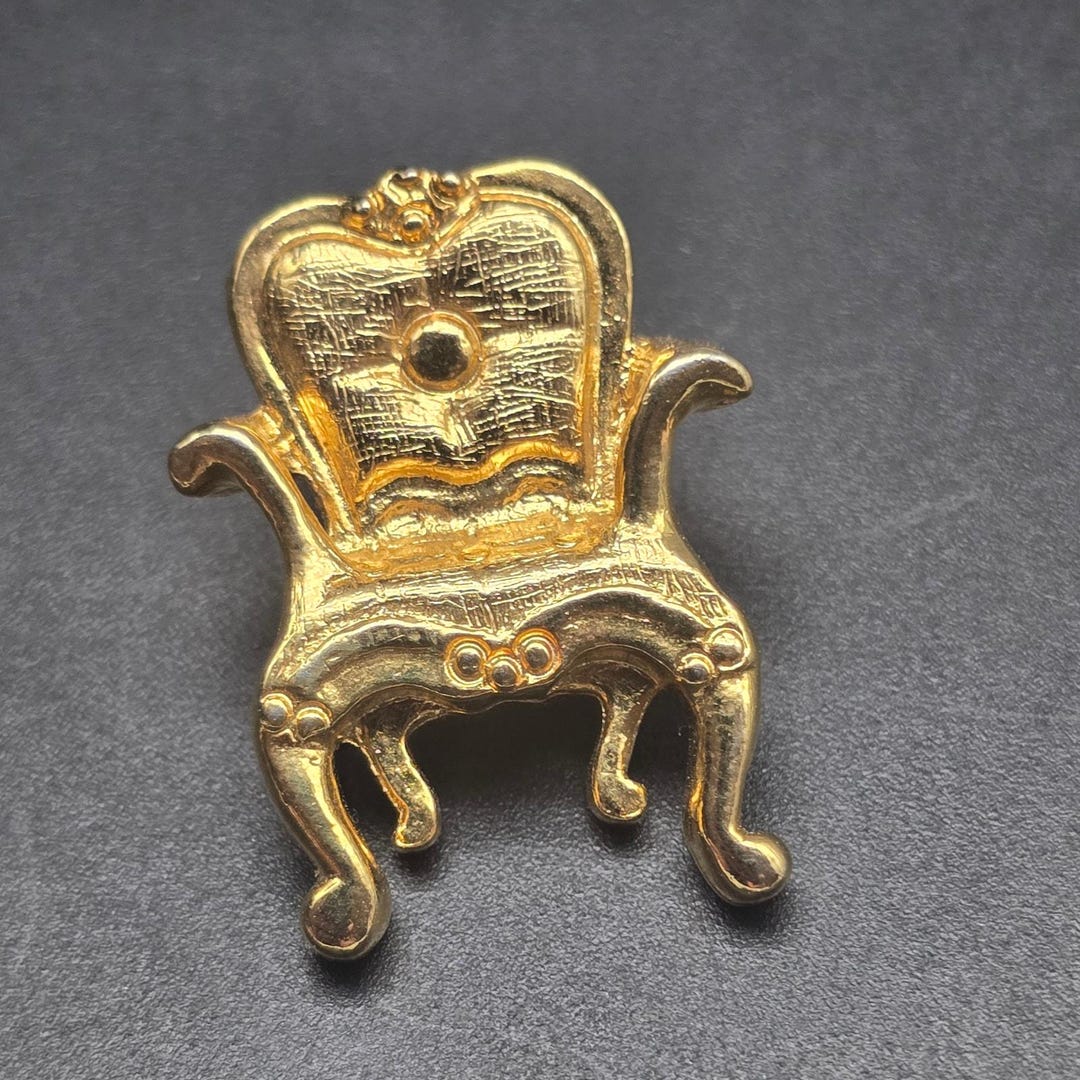 Gold Tone Throne Chair Pin Princess Gift Vintage Jewelry - Etsy