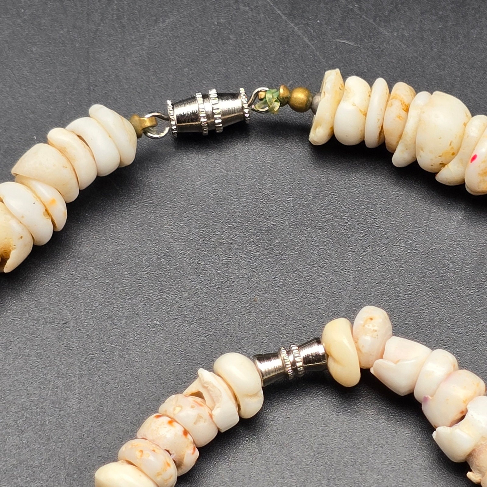 Genuine Vintage Puka Shell Necklace Bracelet Set 1970s Barrel Clasp ...