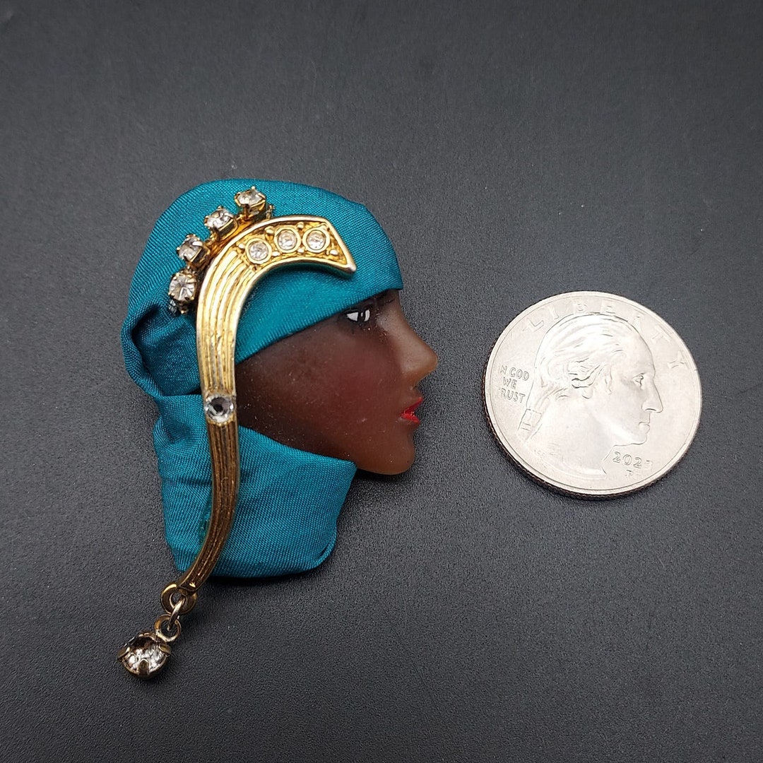 Lady Face Head Brooch Artisan Handcrafted Linda Rosshirt - Etsy