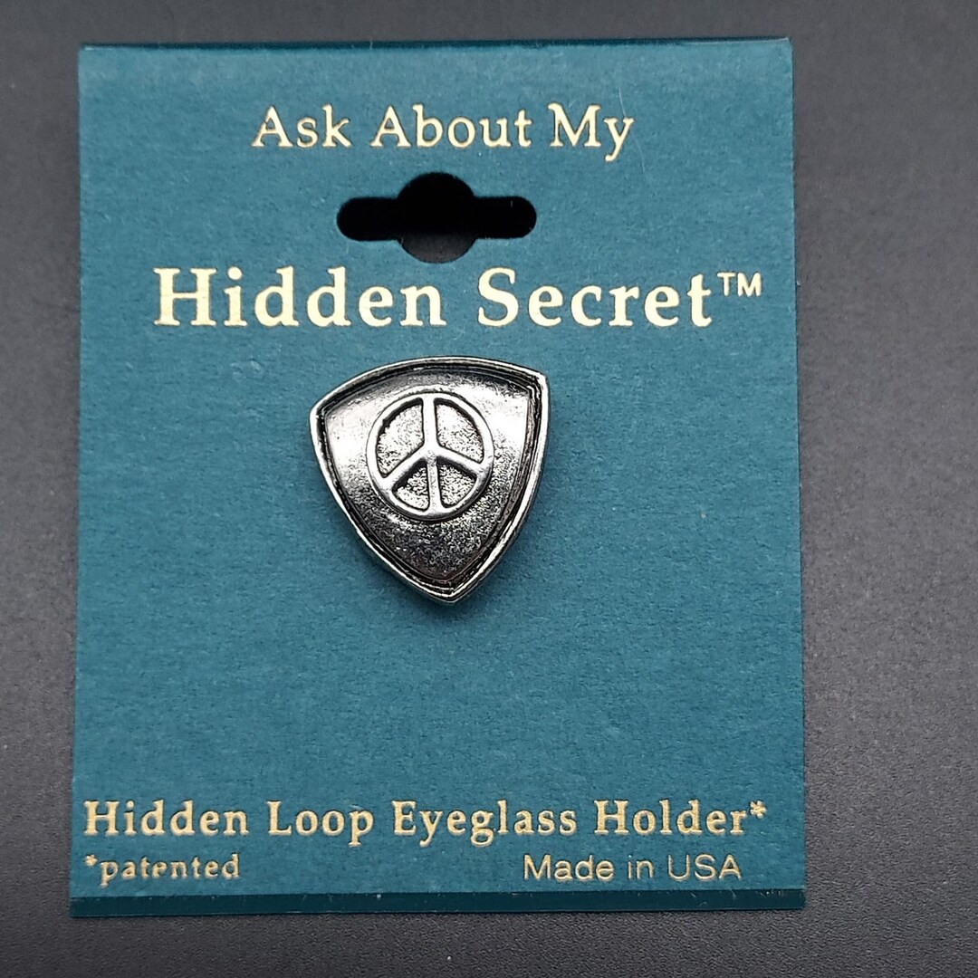 Peace Sign Pin Brooch Eye Glass ID Badge Name Holder Esther Fuhrman Old ...