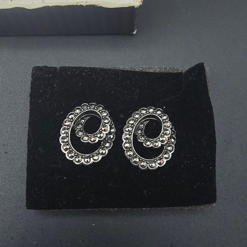 Faux Marcasite Earrings - Etsy