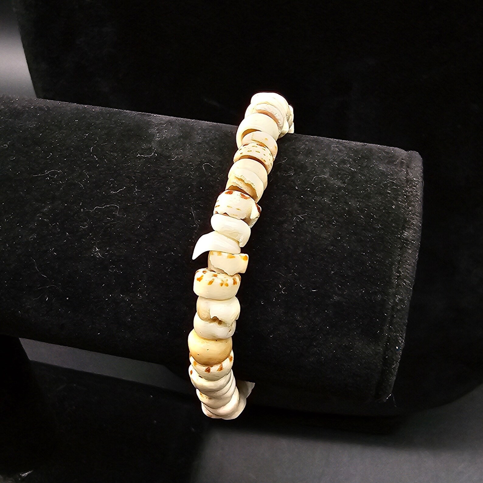 Genuine Vintage Puka Shell Necklace Bracelet Set 1970s Barrel Clasp ...