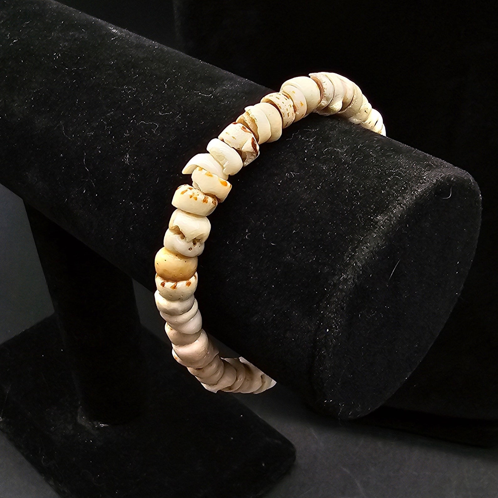 Genuine Vintage Puka Shell Necklace Bracelet Set 1970s Barrel Clasp ...