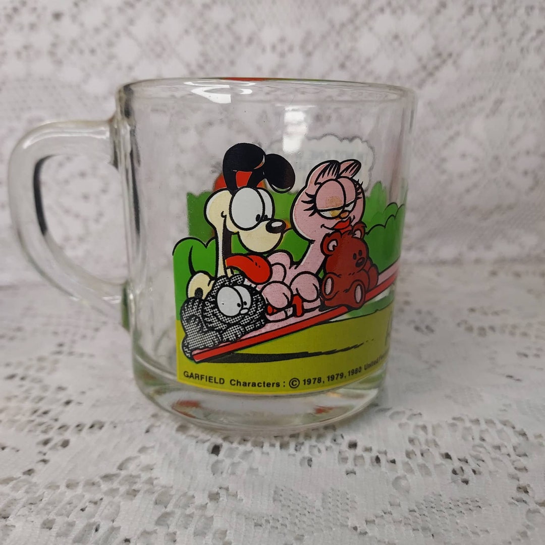Garfield Glass Mug 1980s Mcdonald's Mug - Etsy