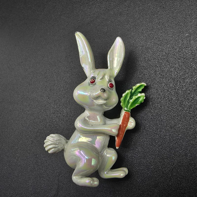 White Rabbit Brooch - Etsy