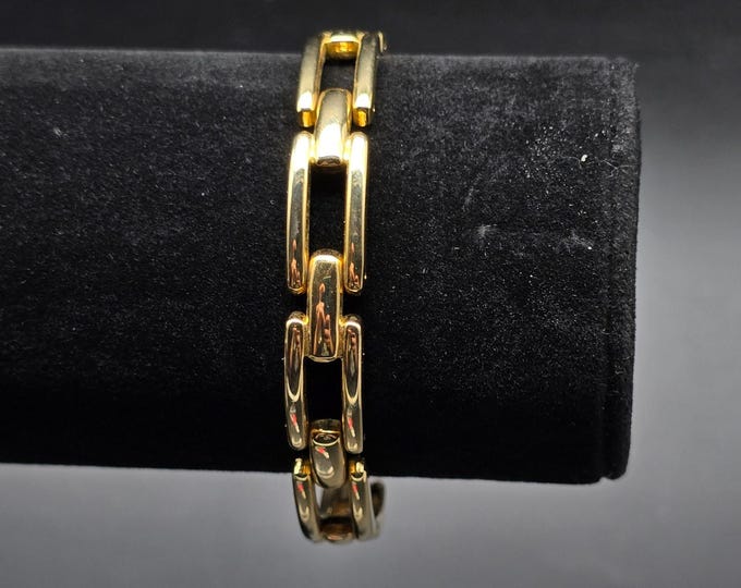 Gold Tone Rectangle Link Tennis Bracelet Costume Jewelry - Etsy