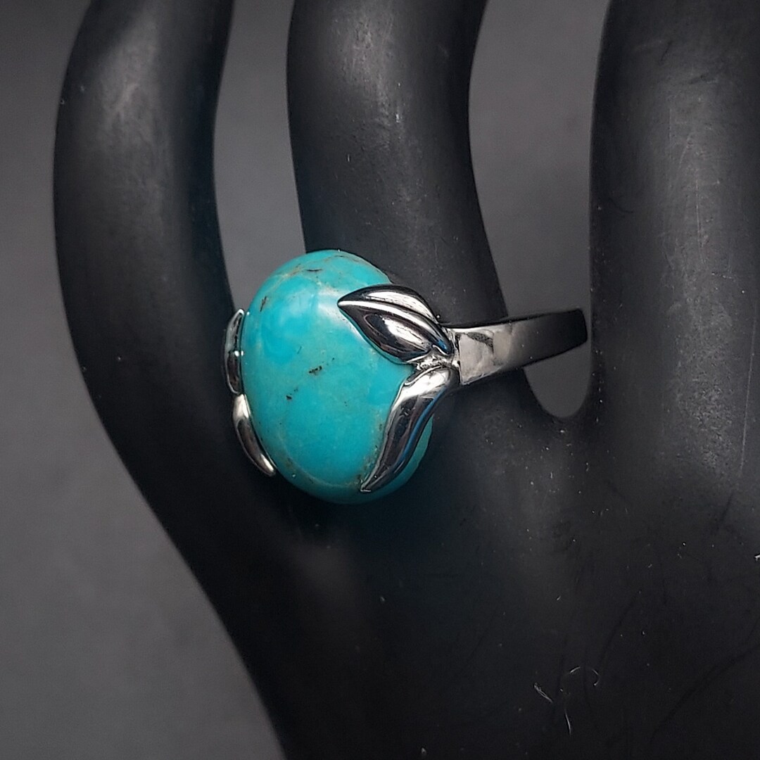 JS Stainless Steel Ring Blue Stone Size 7 - Etsy