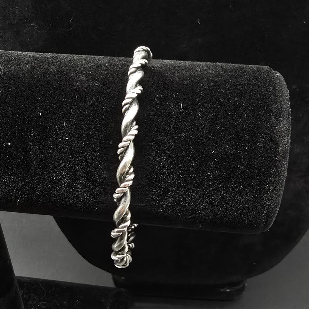 Sterling Silver Twisted Rope Bangle Bracelet Vintage Jewelry - Etsy