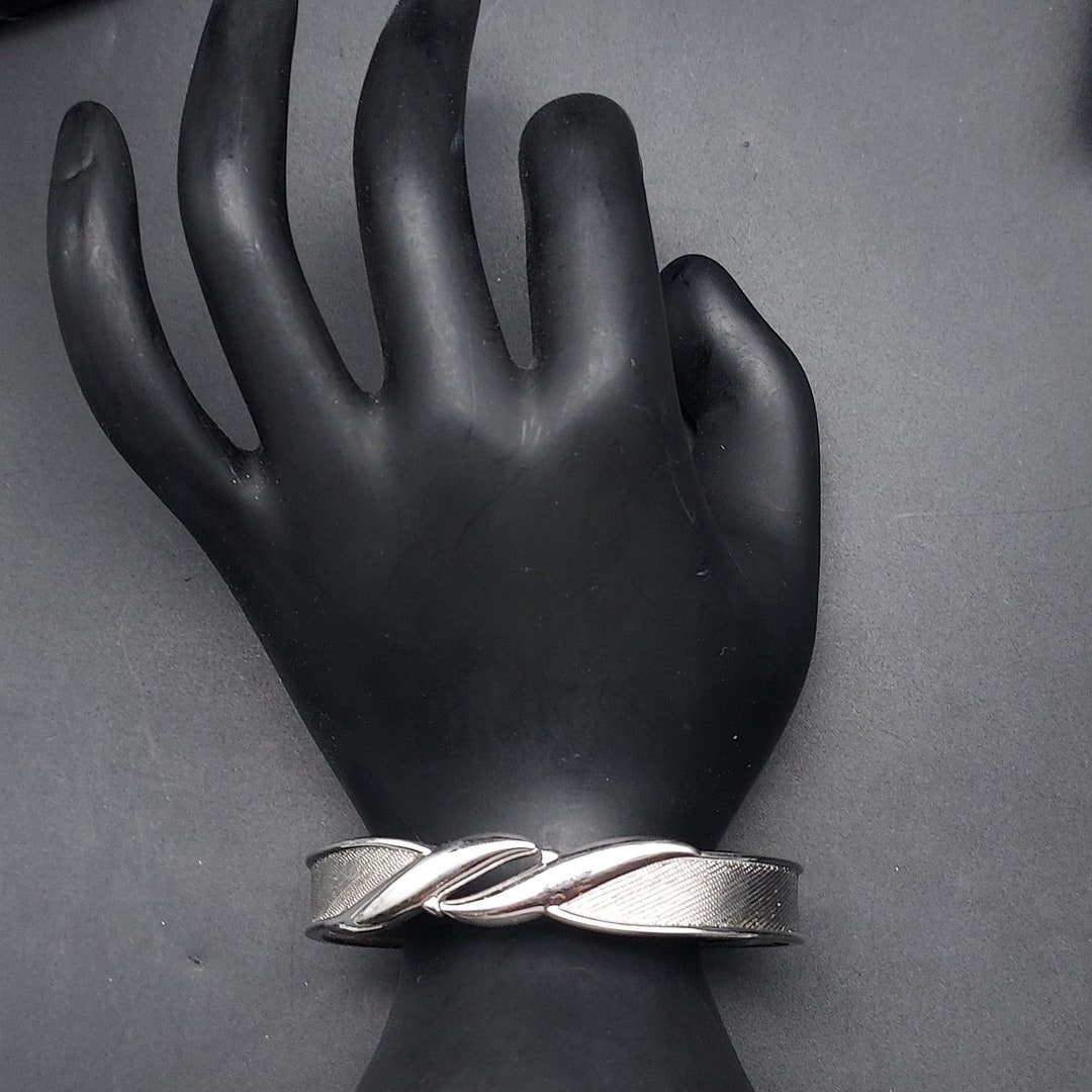 Monet Bracelet Silver Tone Clamp Cuff Vintage Costume Jewelry - Etsy