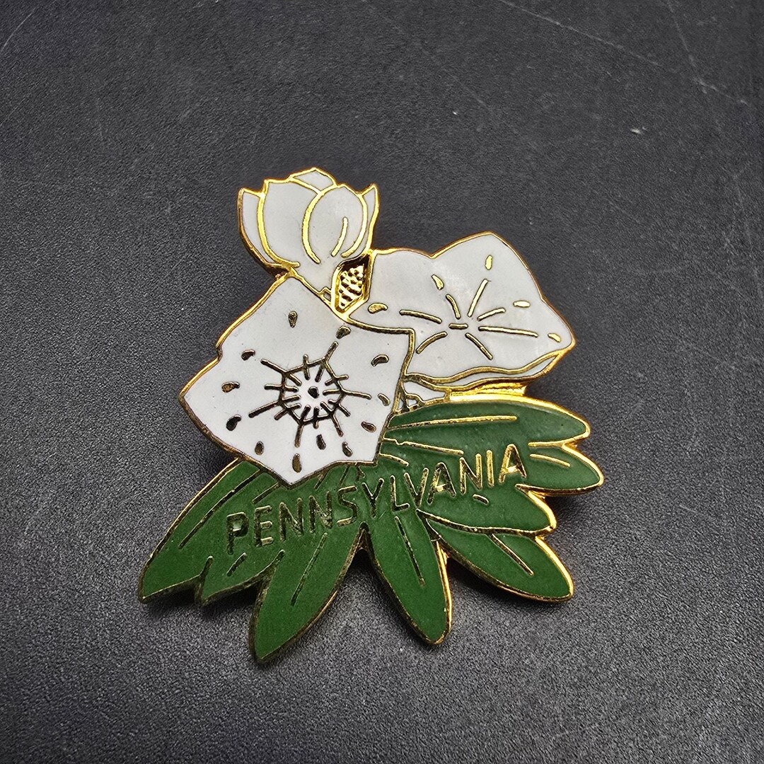 Pennsylvania Mountain Laurel Flower Pin State Flower Enamel - Etsy