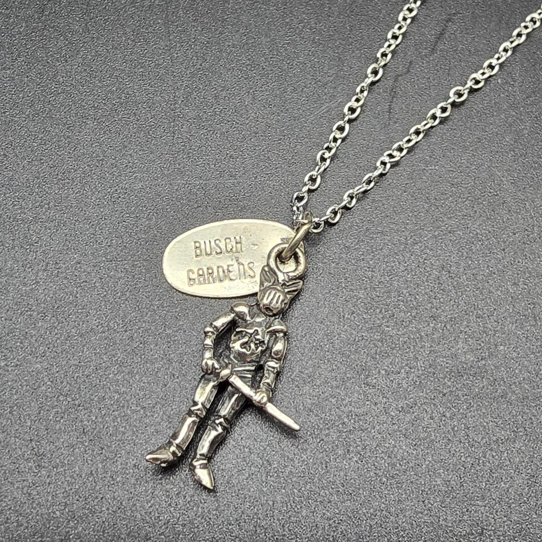 Busch Gardens Medival Knight Pendant Necklace Silver Tone - Etsy