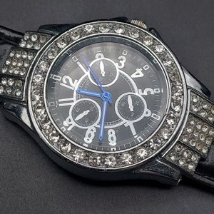 Alias Kim Watch Black Band Dial Blue Hands Womens Fashion Jewelry - Etsy