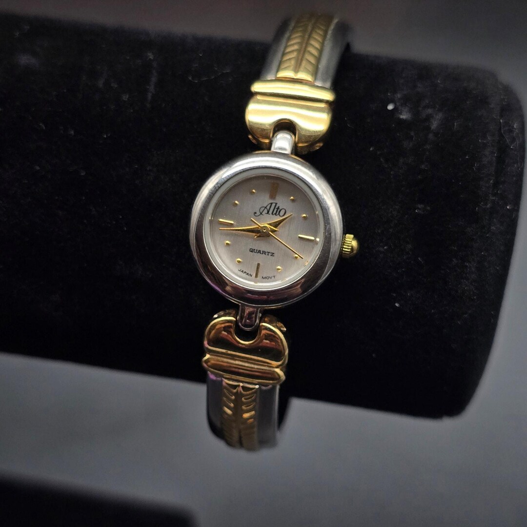 Women's Alto Two Tone Quartz Watch White Round Face Quartz WORKS - Etsy
