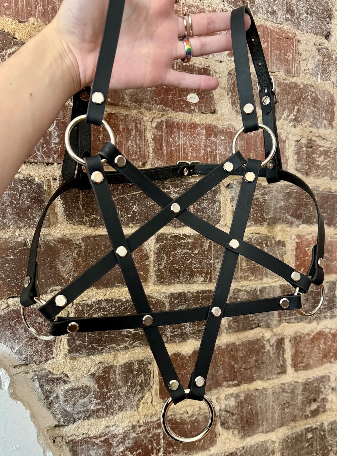 The Signature Pentagram Harness - Genuine Top-grain Leather - Etsy