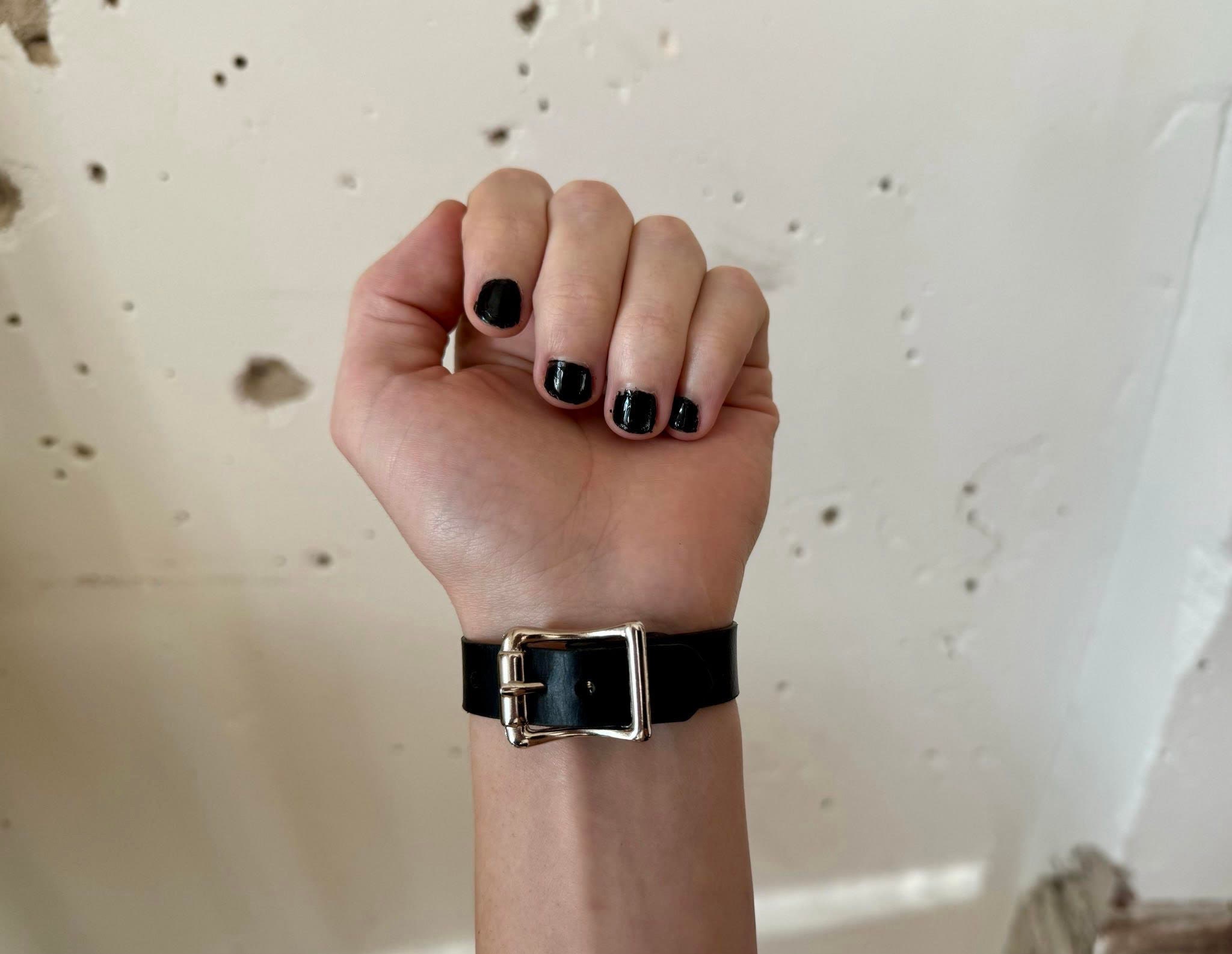 Wrist Cuff, Matte Black & Silver Pre-made - Etsy