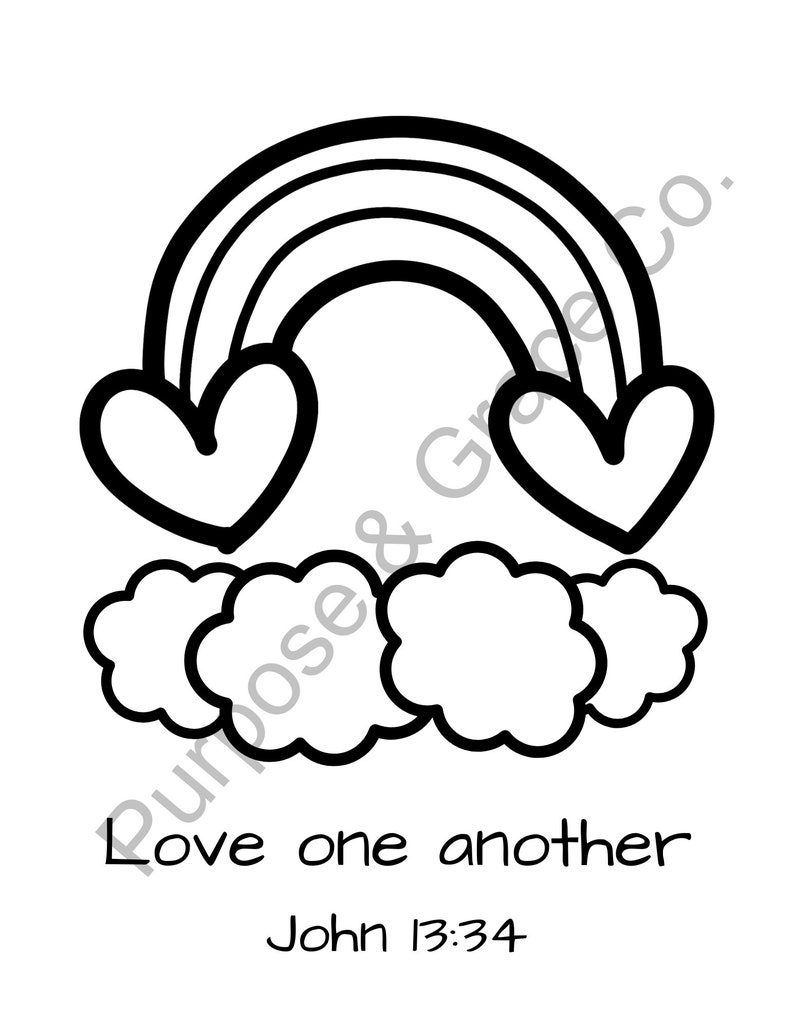 Love One Another Coloring Pages Printable - Etsy