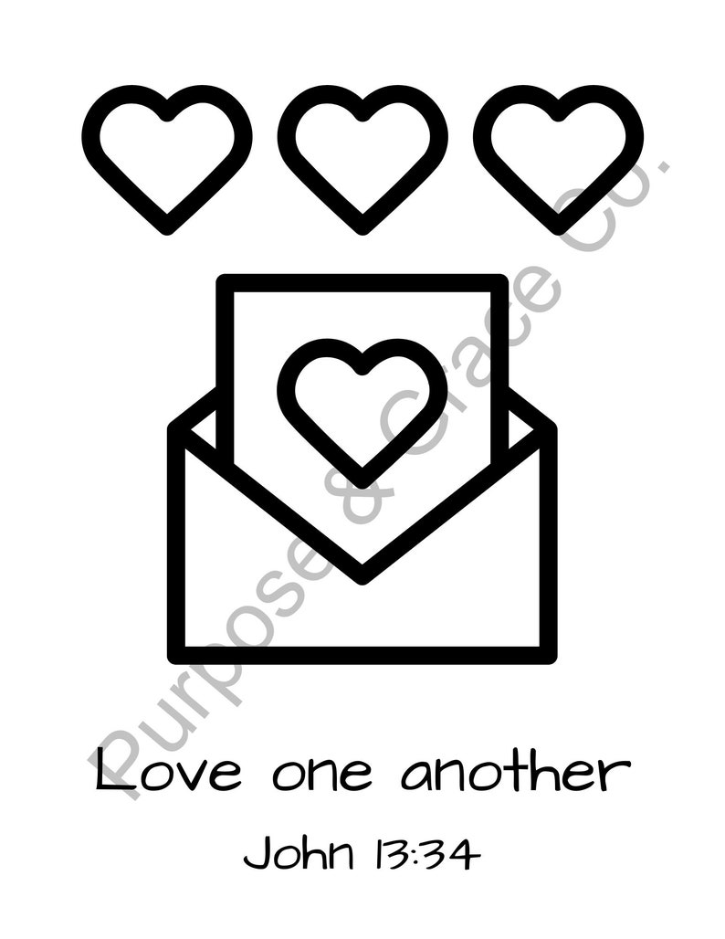 Love One Another Coloring Pages Printable - Etsy