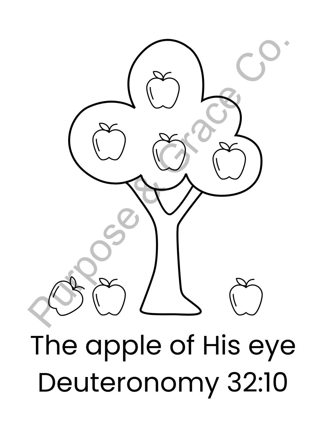 The Apple of His Eye Coloring Pages Printable - Etsy