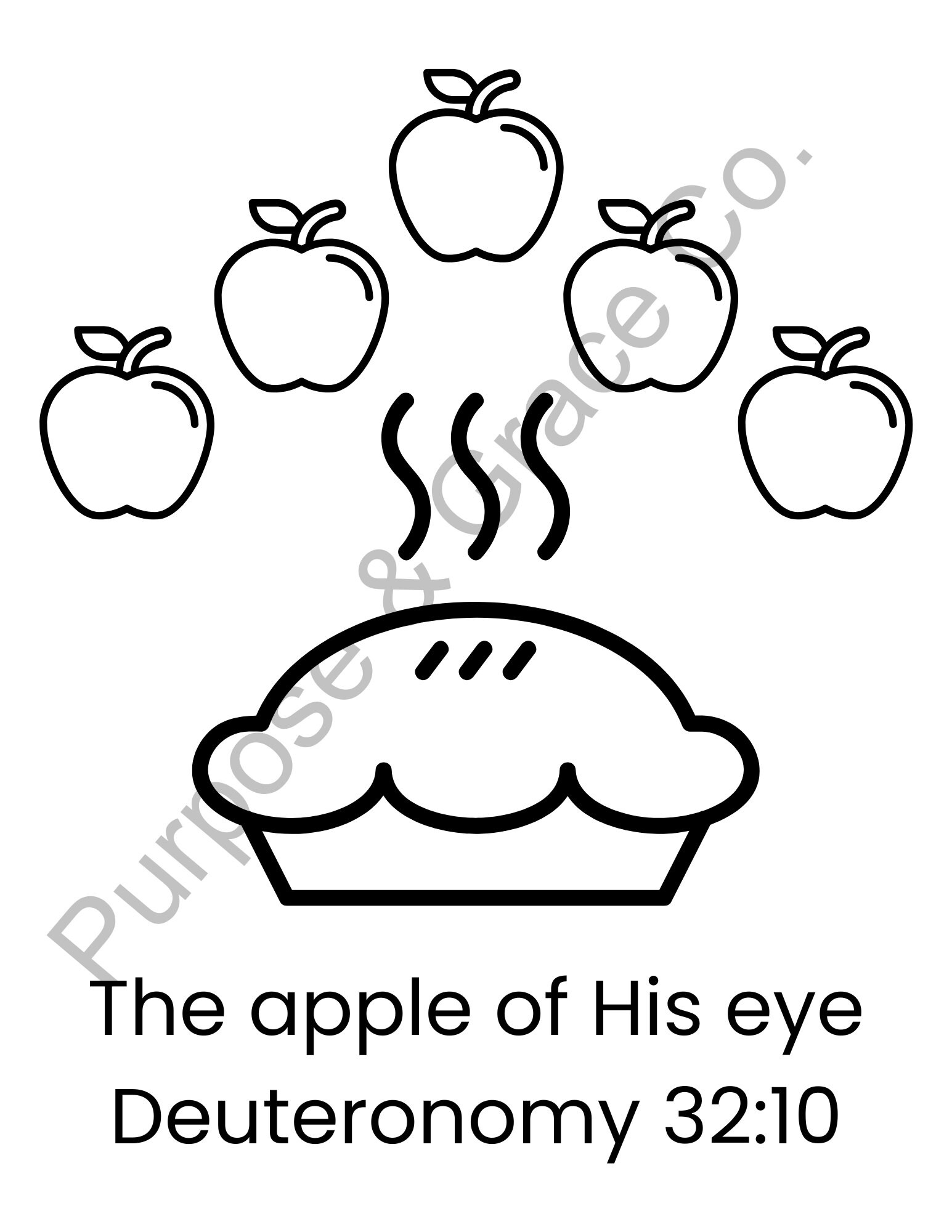 The Apple of His Eye Coloring Pages Printable - Etsy