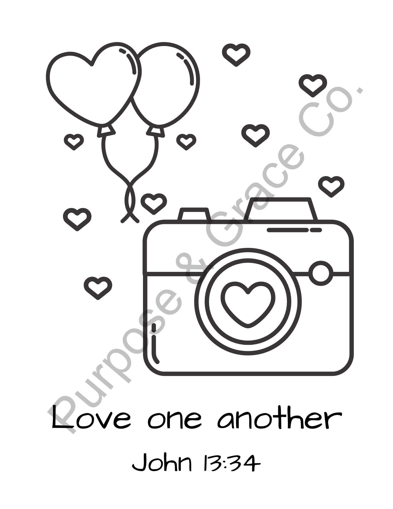 Love One Another Coloring Pages Printable - Etsy