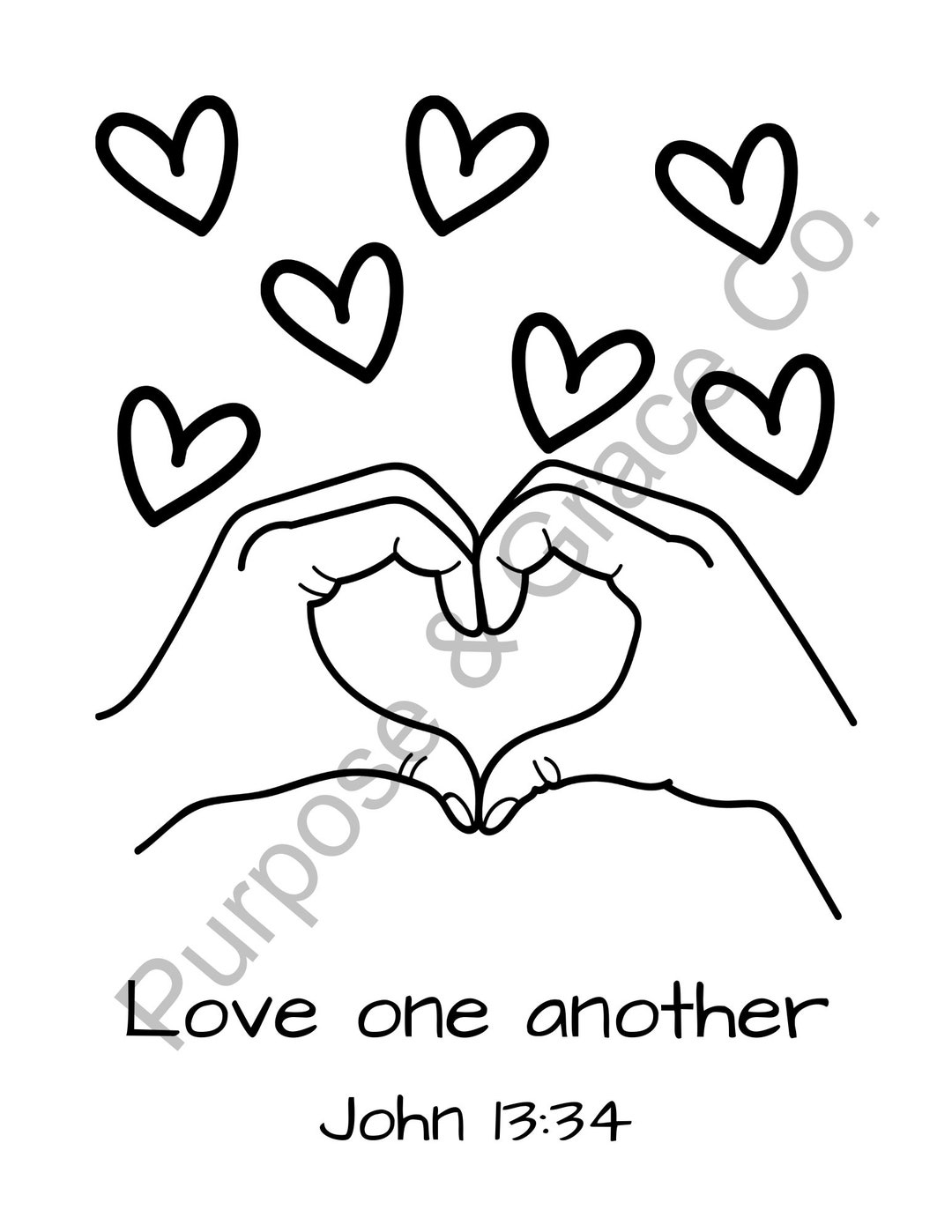Love One Another Coloring Pages Printable - Etsy
