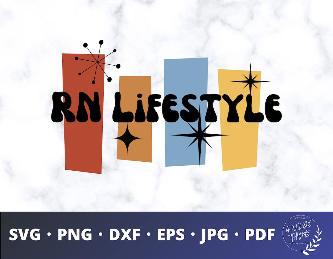 RN Lifestyle Svg Retro Shapes Svg Nurse SVG Retro Nurse - Etsy