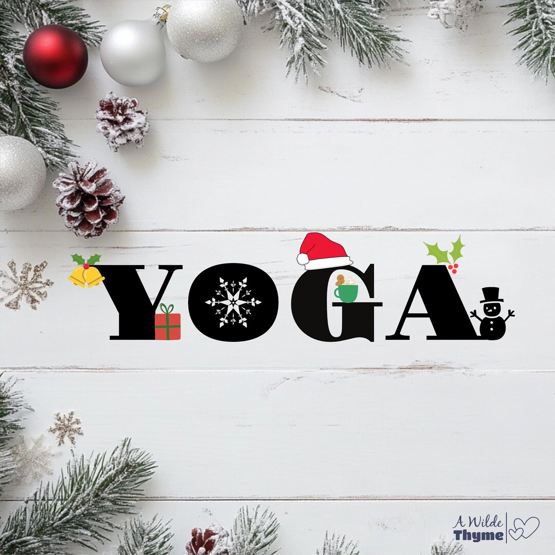 Yoga Christmas Yoga Svg Png Santa Hat Snowflake Snowman Yoga Student ...