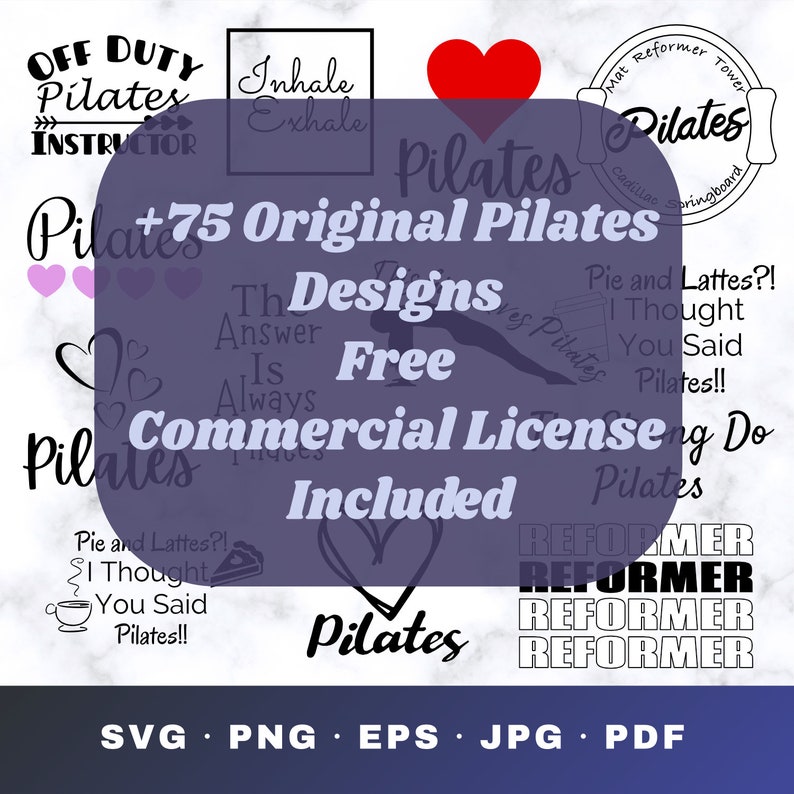 75 Ultimate Pilates Svg Png Bundle Pilates Instructor Gift Fitness ...
