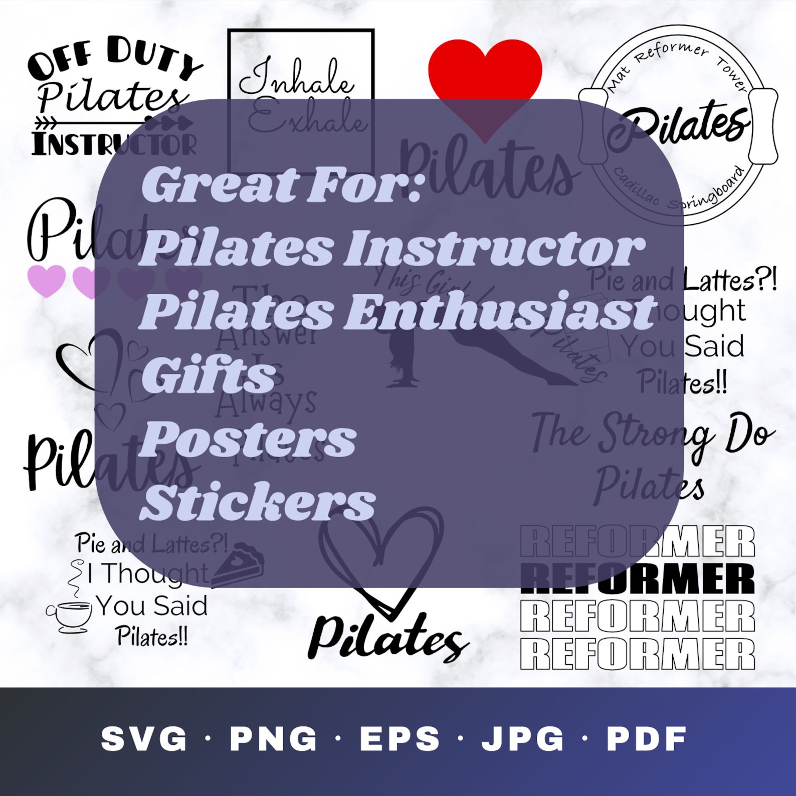 75+ Ultimate Pilates Svg Png Bundle Pilates Instructor Gift Fitness ...